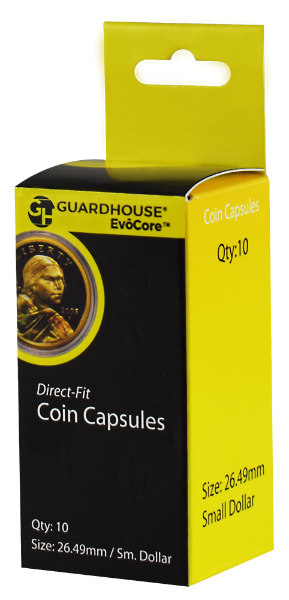 Guardhouse Direct-Fit Coin Capsule 10 pack Small Dollar Size 26.5mm
